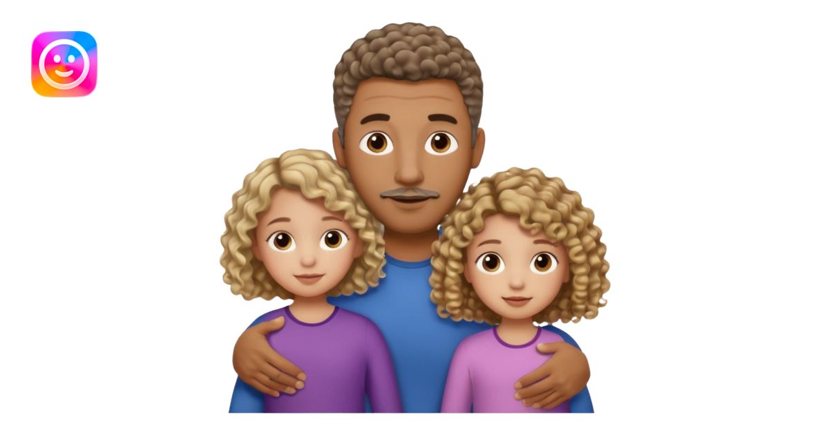 Brown dad with short fade with his two daughtersbone who is 5 and has ...