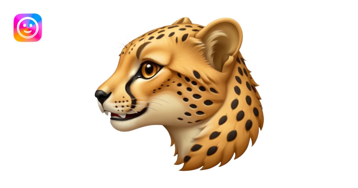 Cheetah with side profile and teeth emoji | AI Emoji Generator