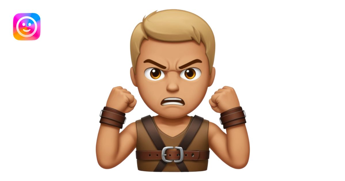 A man angry slanging a belt to someone’s behind emoji | AI Emoji Generator