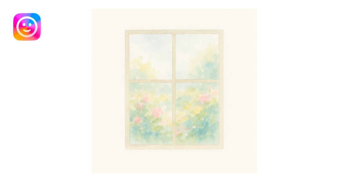 Add a window with a lush garden view in the background, keeping the ...