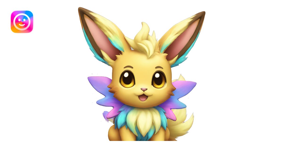 Colorful Kawaii Eeveelution-Cute-Pokémon-fusion full body emoji | AI ...