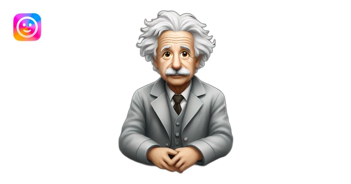 small albert einstein sitting on a ledge emoji | AI Emoji Generator