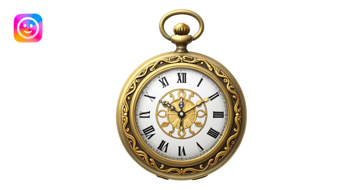 Old pocket watch with chain emoji | AI Emoji Generator