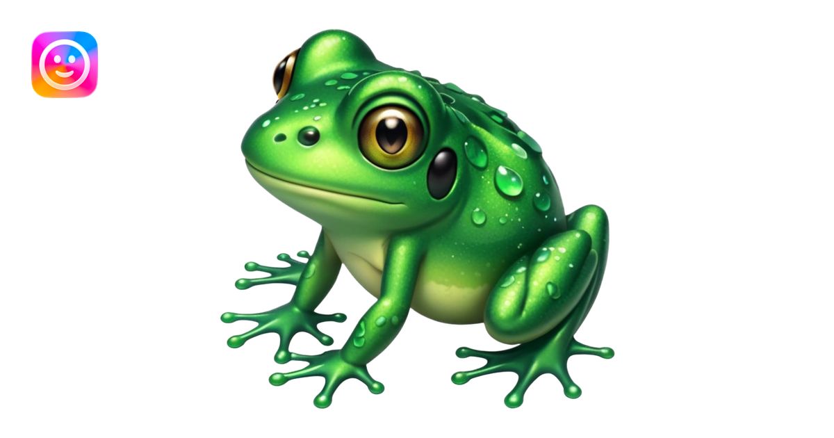 Glitter Green Frog chibi emoji | AI Emoji Generator