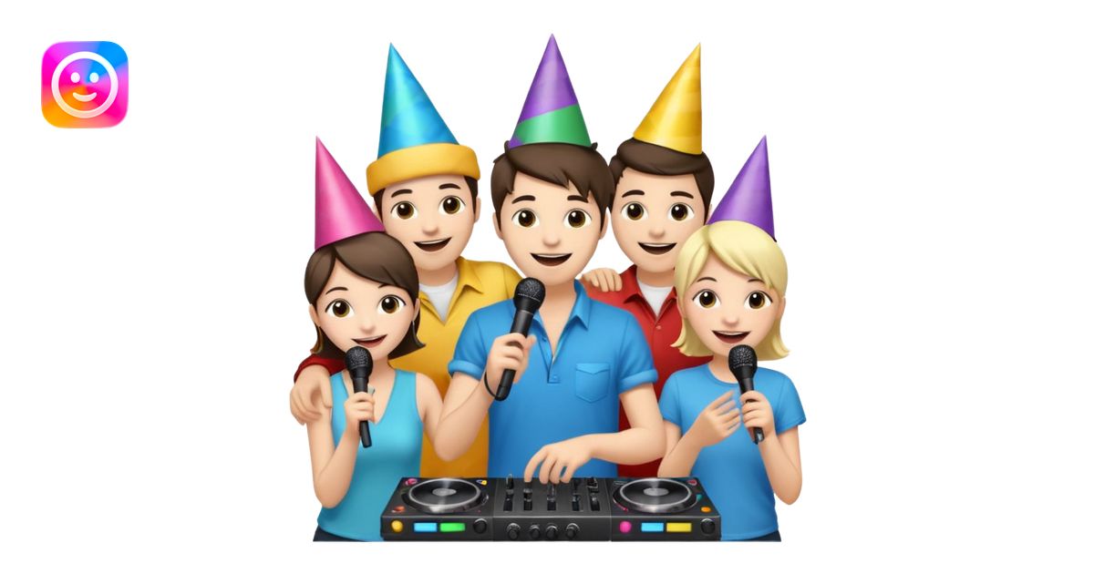 DJs playing Music emoji | AI Emoji Generator