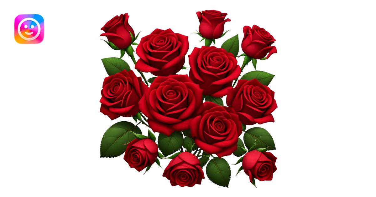 Bouquet of dark red roses emoji | AI Emoji Generator