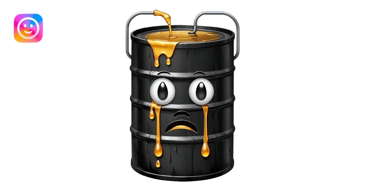crying oil barrel (use the default tear drops and oil barrel emoji to ...