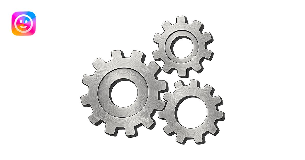 a group of three interlocking metallic cogs, simple design image | AI ...