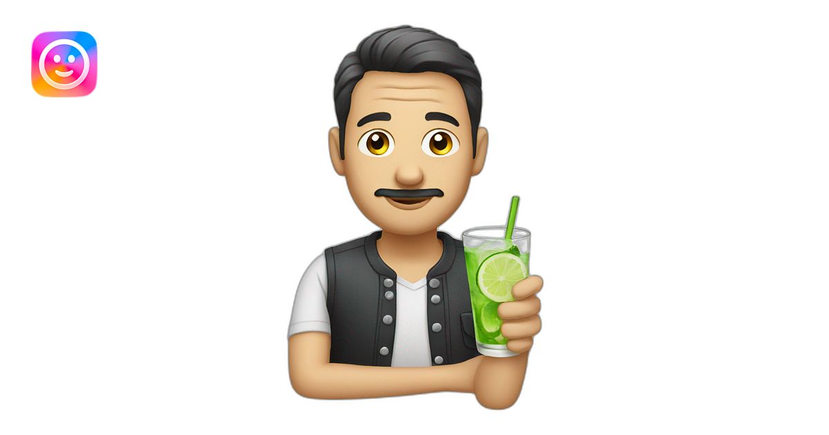 Man who drinks a gin and tonic emoji | AI Emoji Generator