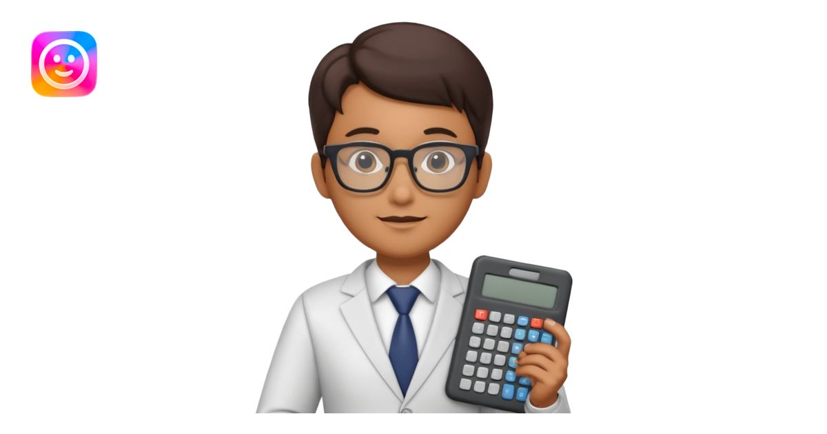 insurer audit person with a calculator 3d render emoji | AI Emoji Generator