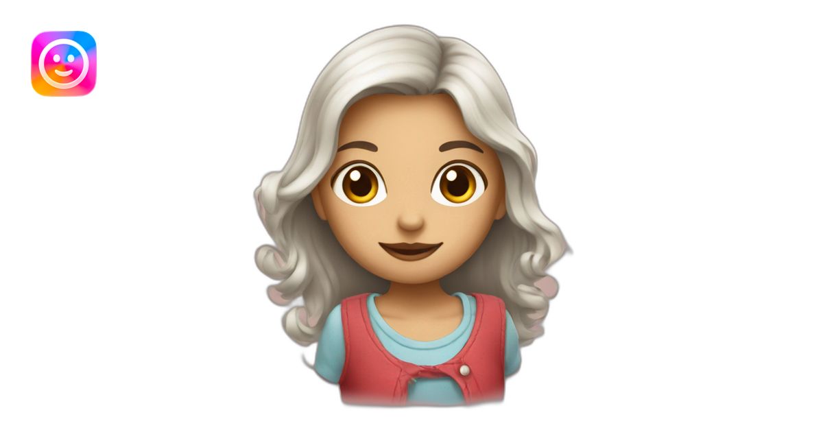 Fille mignonne et un coeur emoji | AI Emoji Generator