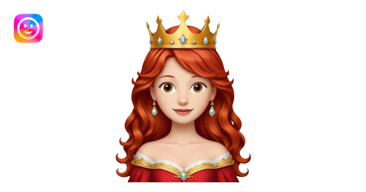 Red Haired Princess, Elegant Princess – long wavy red hair, gold crown ...
