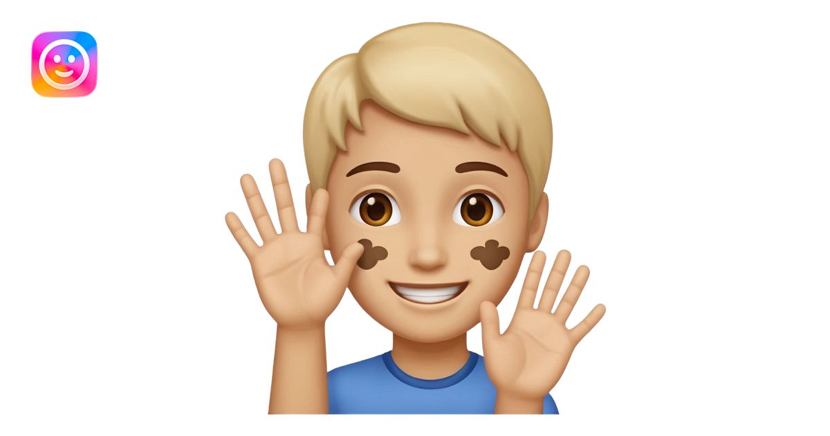 prance with hand print emoji | AI Emoji Generator