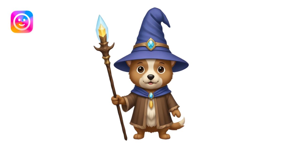Dog wizard emoji | AI Emoji Generator