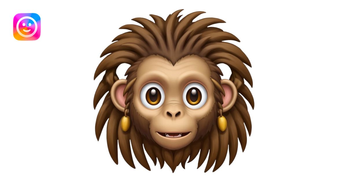 Monkey with dreads emoji | AI Emoji Generator