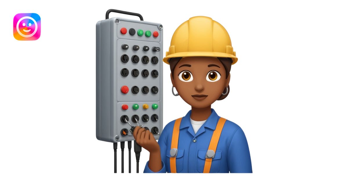 emoji of a brown girl electromechanical technician man adjusting ...