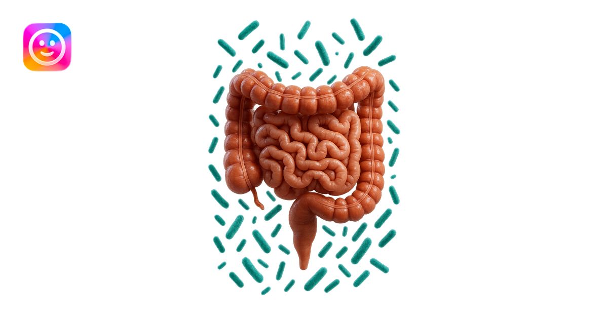 intestino umano anatomico realistico con batteri intestinali turchesi ...