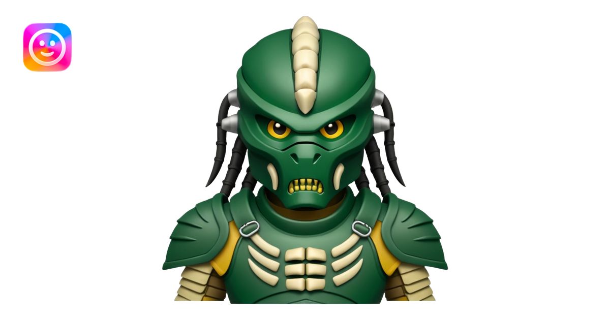 green Predator from movie predator with bone armor emoji | AI Emoji ...