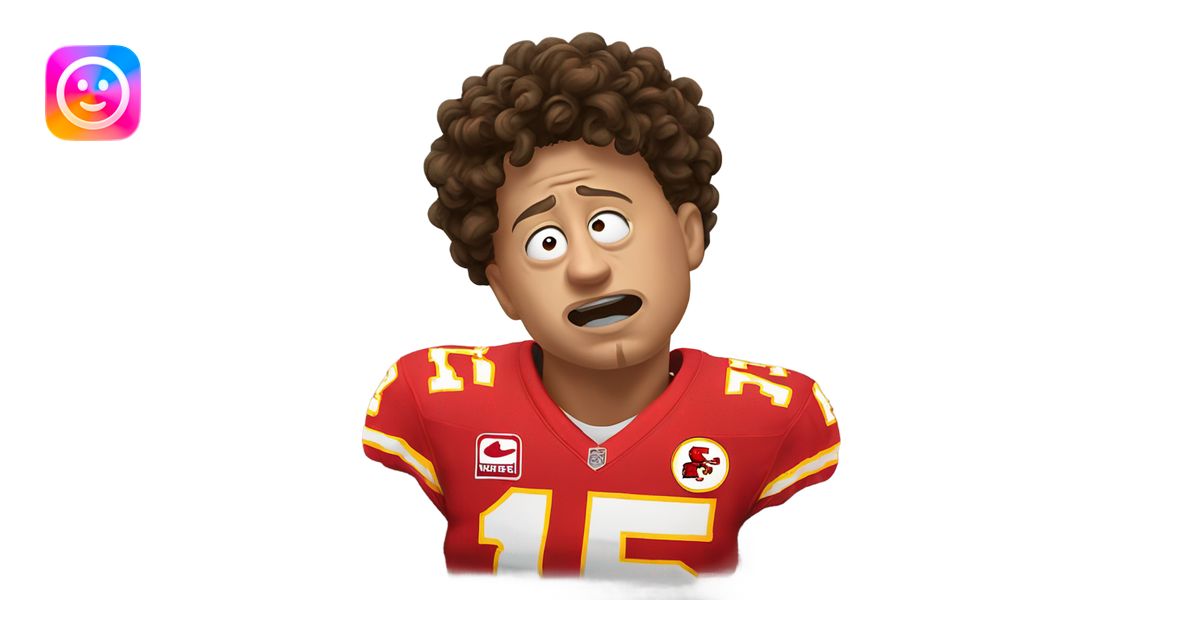 Patrick Mahomes crying emoji | AI Emoji Generator
