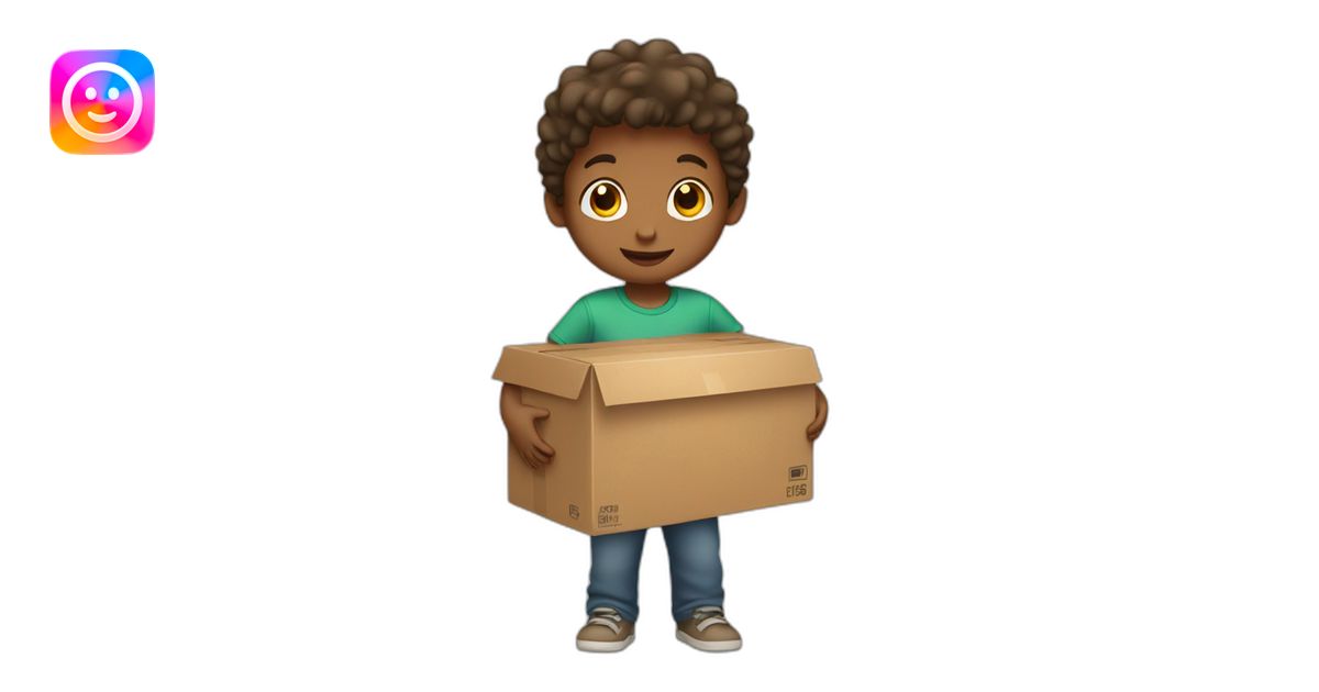 Child carrying a box emoji | AI Emoji Generator