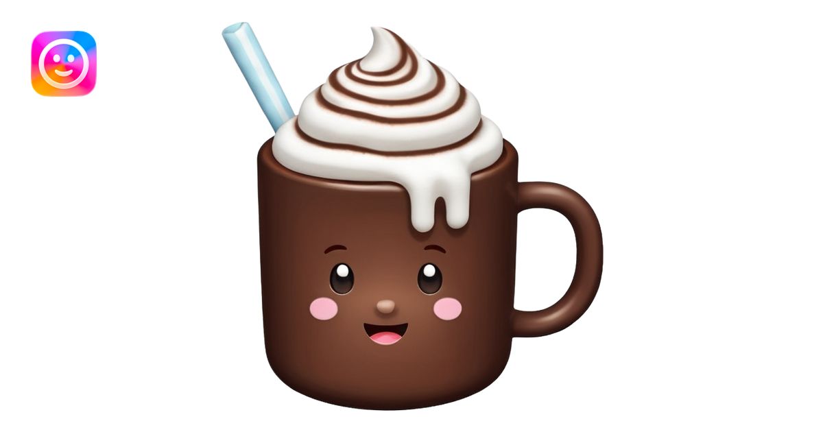 A cute Christ hot chocolate with marshmallows emoji | AI Emoji Generator