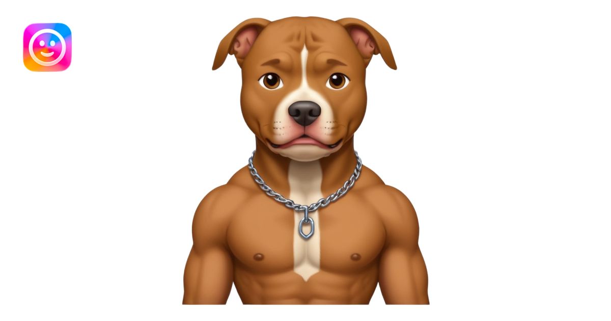 pitbull with a human neck pfp emoji | AI Emoji Generator