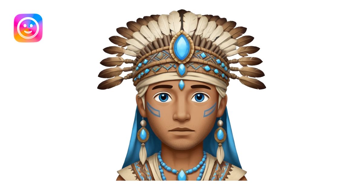 blue eyed desert tribe man emoji | AI Emoji Generator