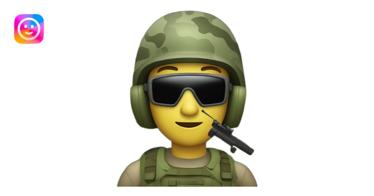 iPhone emoji with ocp camo helmet and night vision goggles emoji | AI ...
