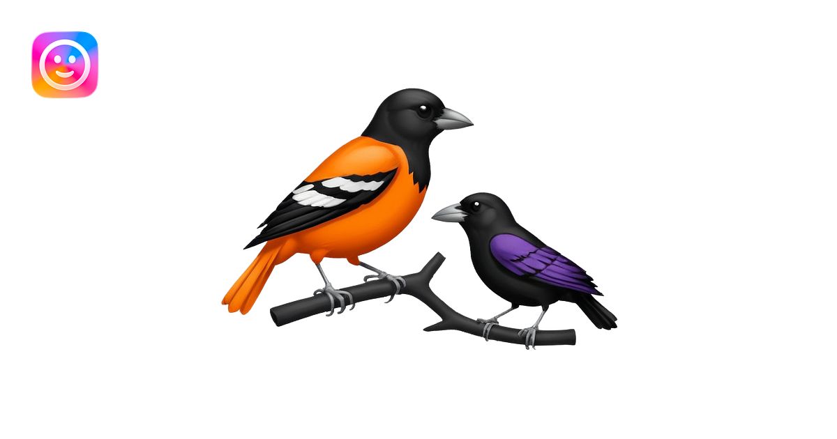 Baltimore Oriole and Baltimore Raven logos emoji | AI Emoji Generator