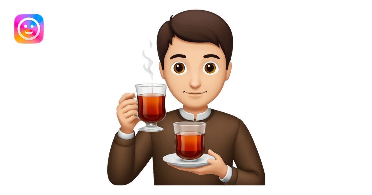 man holding turkish tea emoji | AI Emoji Generator