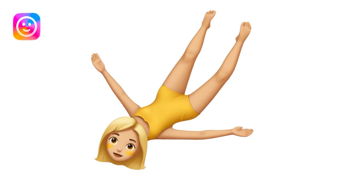 Yellow skin emoji girl lays down facing camera with legs up emoji | AI ...