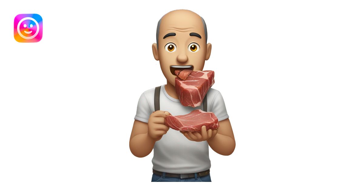 man chewing meat emoji | AI Emoji Generator