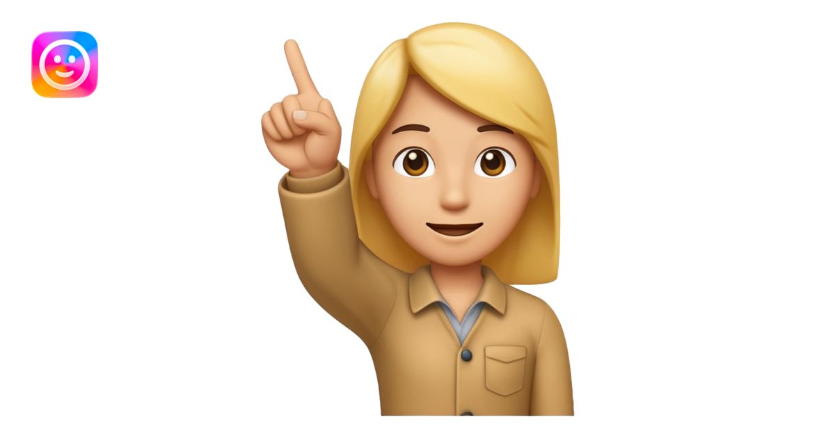Please create a 3D emoji that shows the number 1 using fingers.Index ...