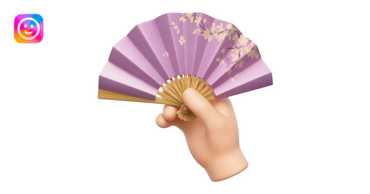 hand with Japanese fan emoji | AI Emoji Generator