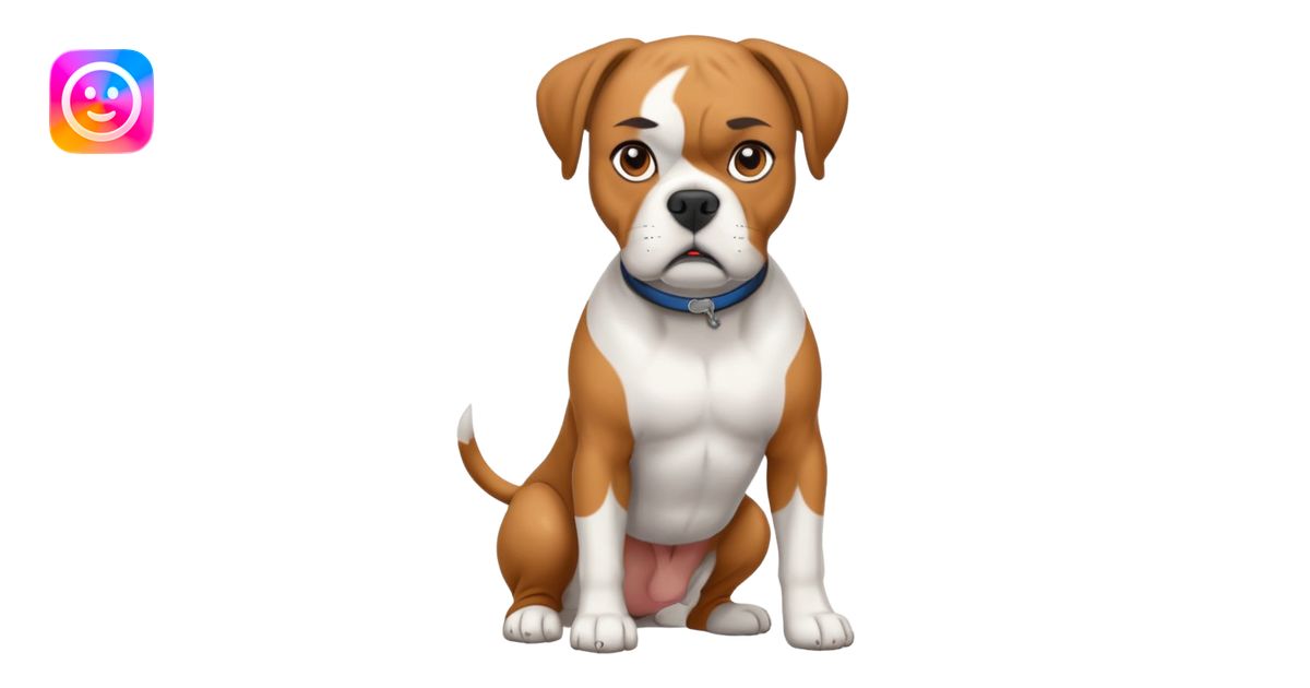 White boxer dog emoji | AI Emoji Generator
