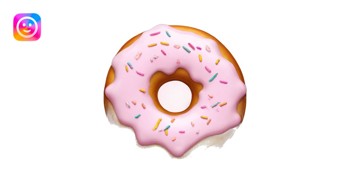 Donut with white frosting and light pink sprinkles emoji | AI Emoji ...