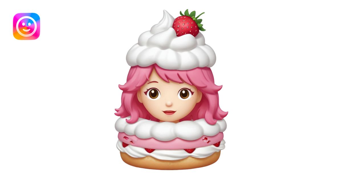 Strawberry shortcake, cutecore emoji | AI Emoji Generator