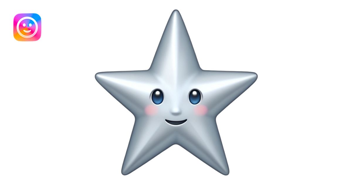 Silver bright star emoji | AI Emoji Generator