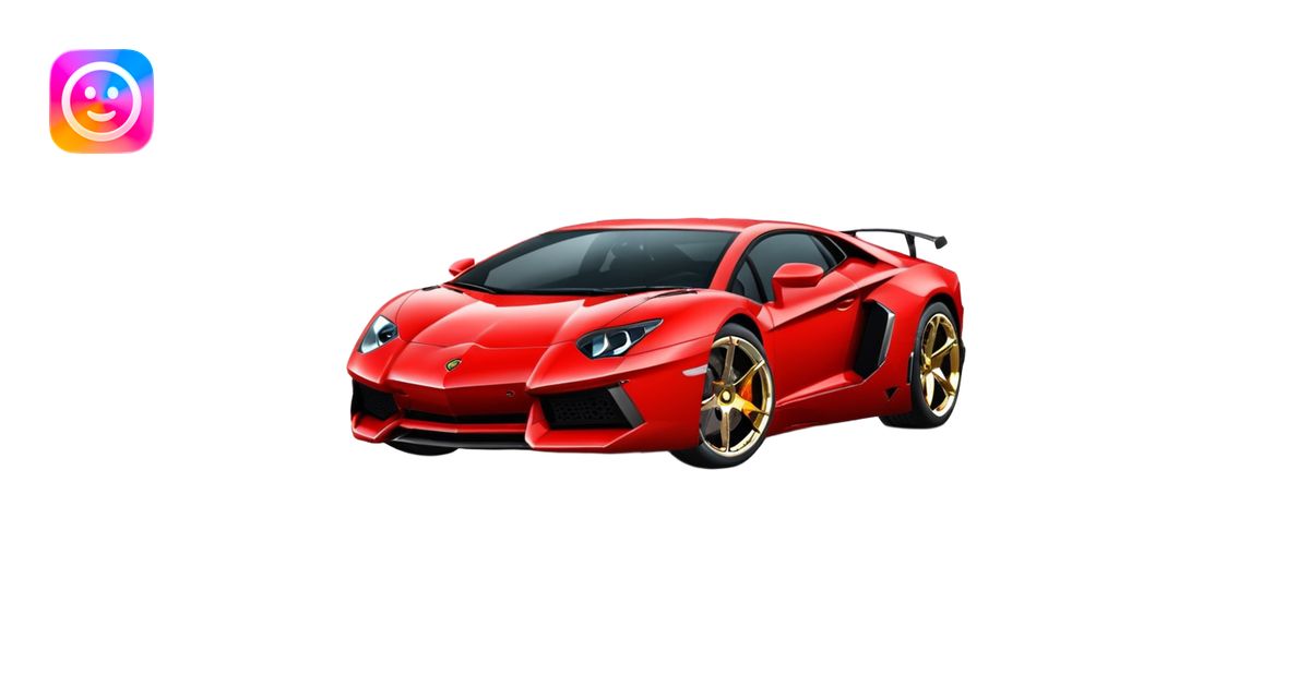 Lamborghini Aventador car with license plate 777 emoji | AI Emoji Generator