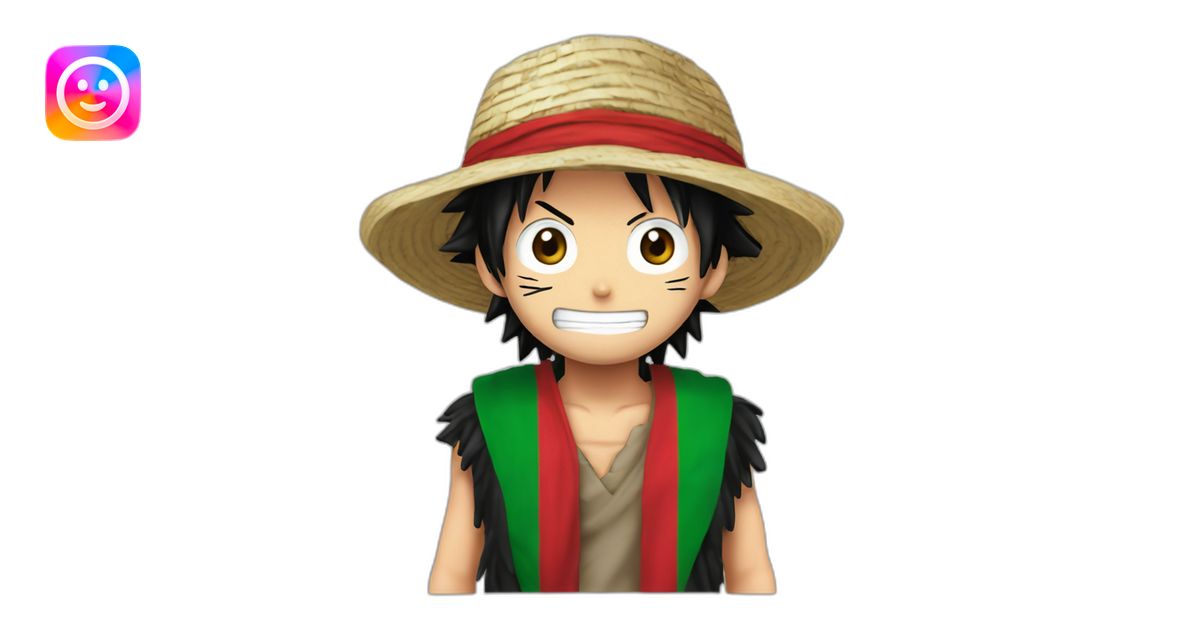 Luffy main drapeau Palestine emoji | AI Emoji Generator