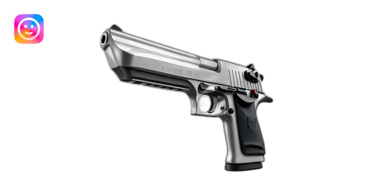 Desert eagle stainless steel With magazine emoji | AI Emoji Generator