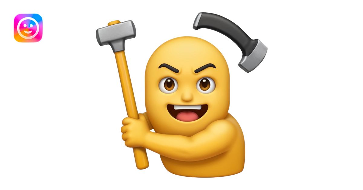 furious emoji, looking silly, gripping a sledgehammer emoji | AI Emoji ...