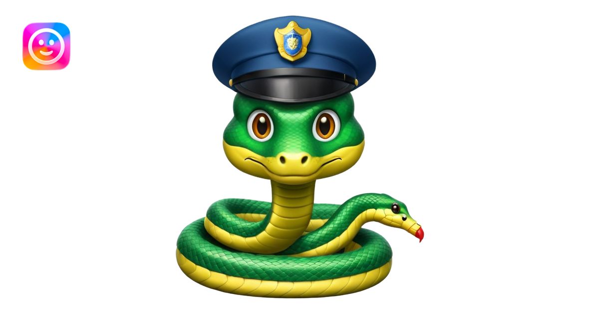 Snake wearing police hat and tie. emoji | AI Emoji Generator