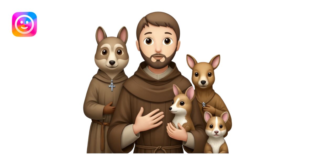 Saint Francis of Assisi cartoon modern type with animal to be used as ...