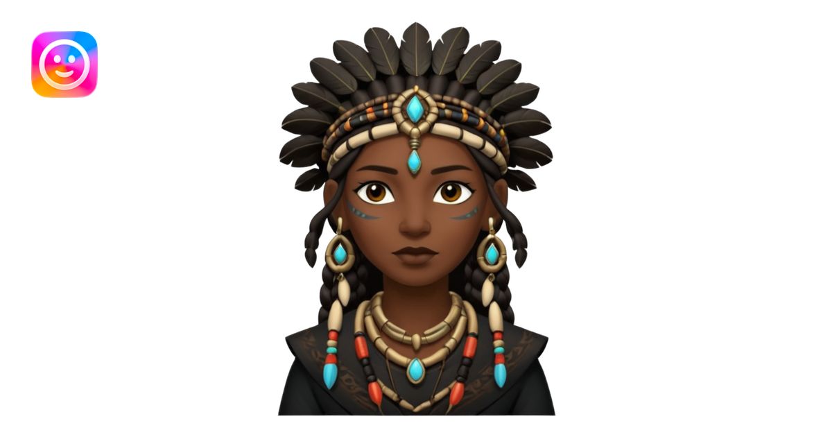 shaman woman in black clothes emoji | AI Emoji Generator