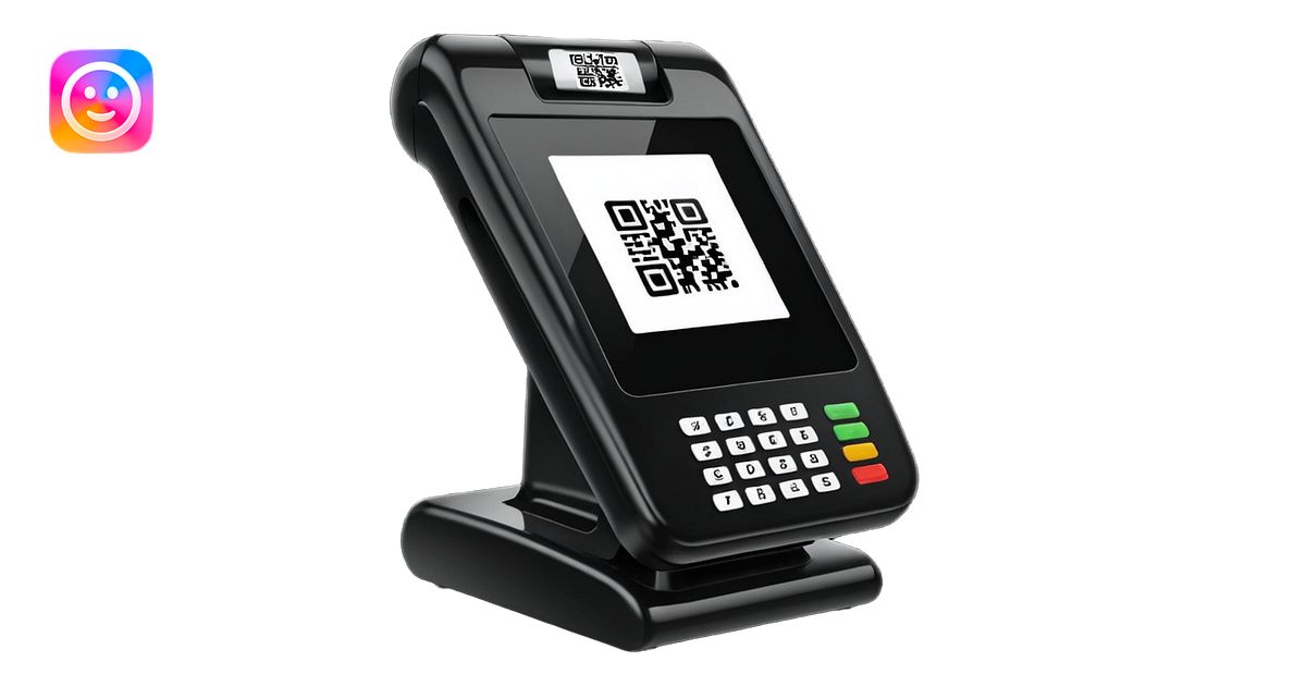 POS terminal with QR-code on it emoji | AI Emoji Generator