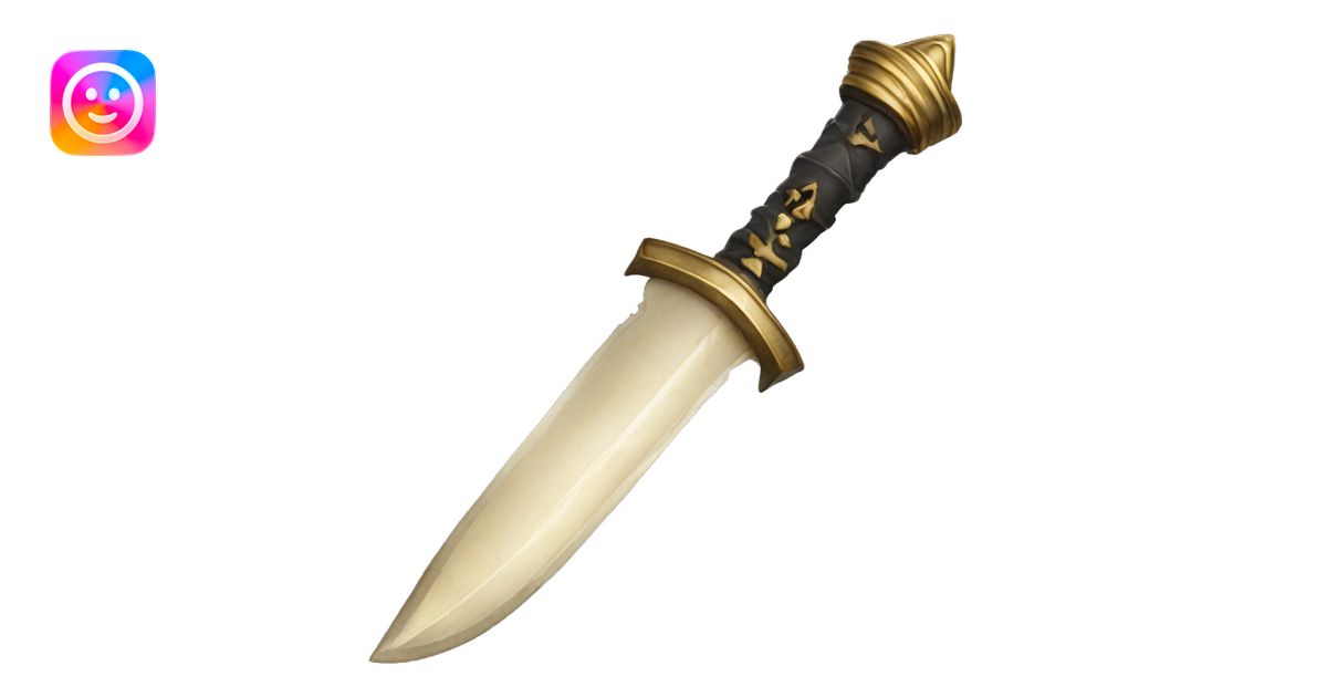 Bone dagger with brass handle emoji | AI Emoji Generator