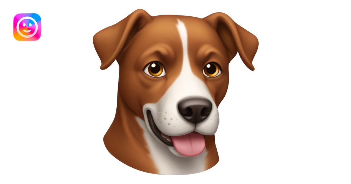 perro marron, alto, patas grandes y panzon emoji | AI Emoji Generator