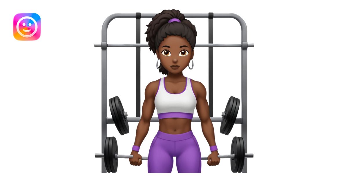 Black gym girl emoji | AI Emoji Generator