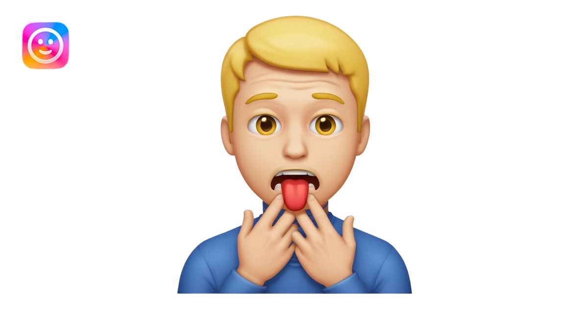 A guy choking himself as an emoji emoji | AI Emoji Generator